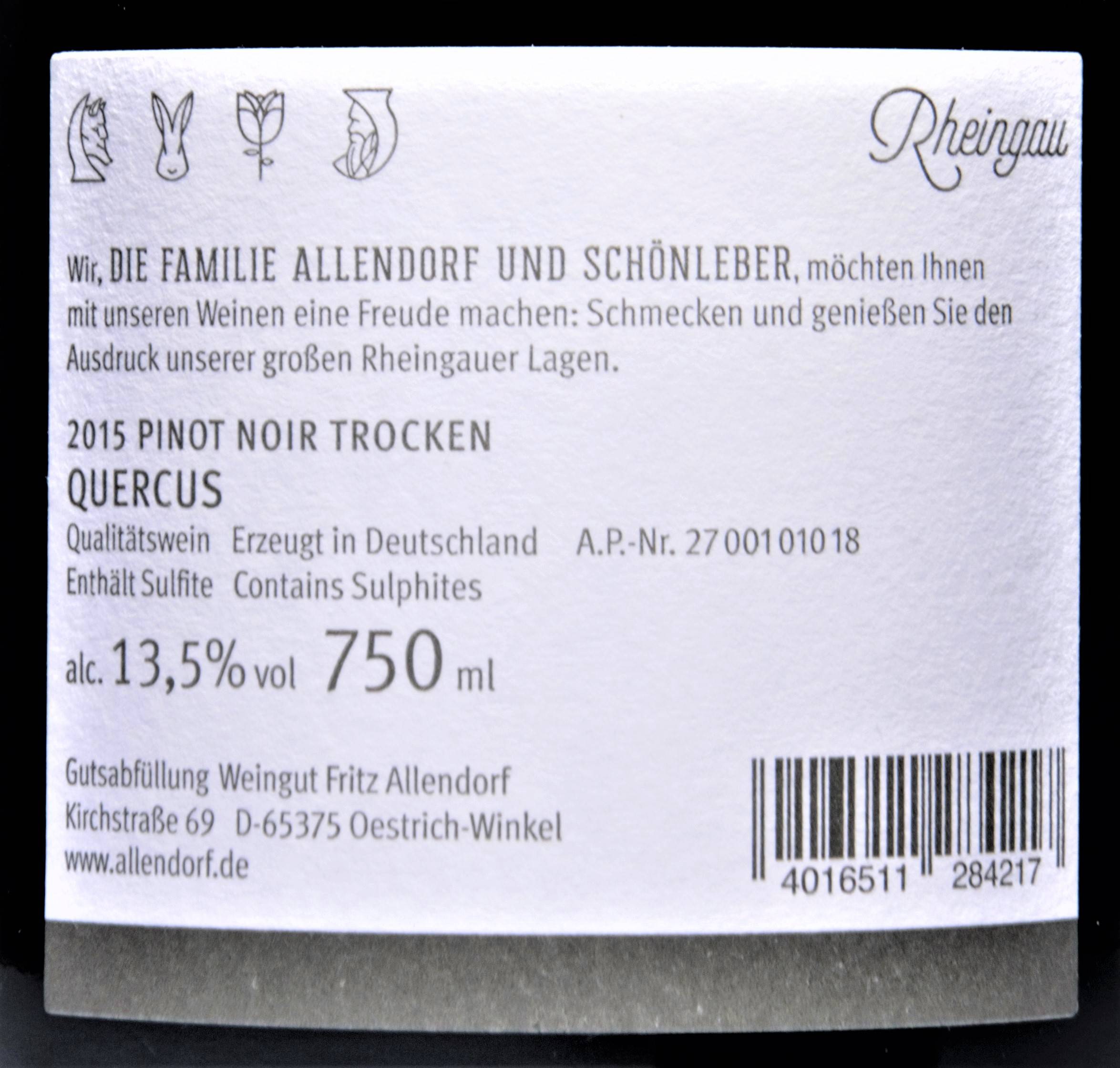 Pinot noir QbA Quercus, Allendorf | Decanté